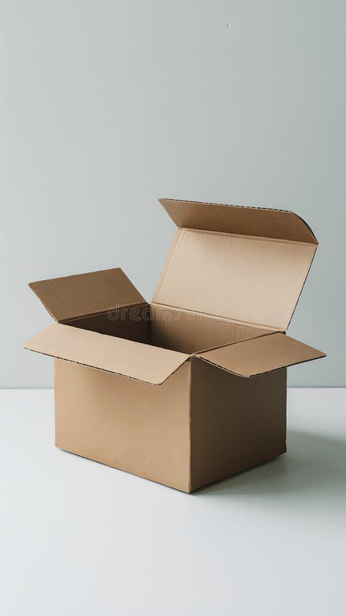 Simple Rectangular Cardboard Box with Flap Lid, Muted Brown Color ...