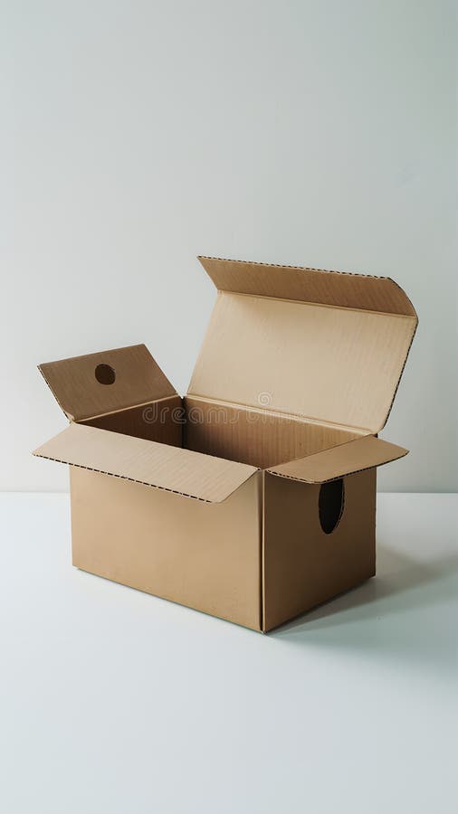 Simple Rectangular Cardboard Box with Flap Lid, Muted Brown Color ...