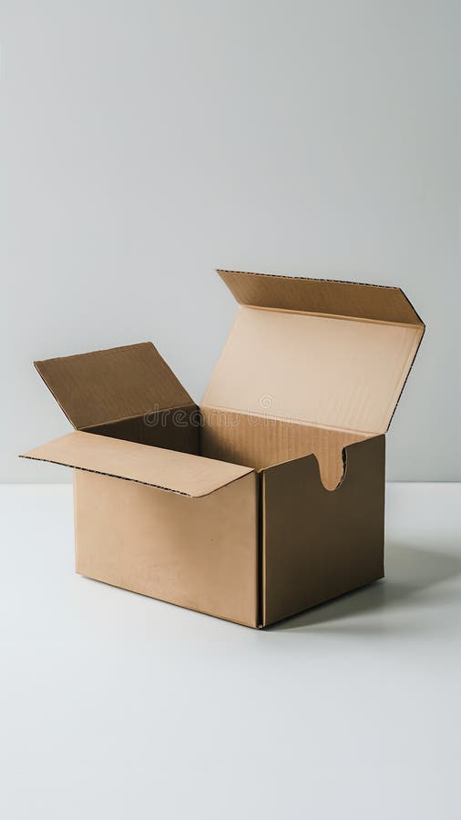 Simple Rectangular Cardboard Box with Flap Lid, Muted Brown Color ...