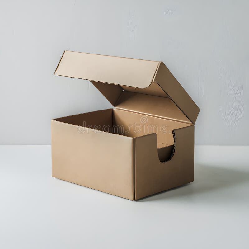 Simple Rectangular Cardboard Box with Flap Lid, Muted Brown Color ...