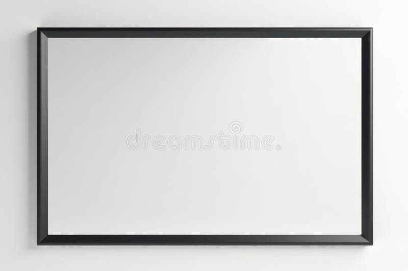 Simple Rectangular Mirror, Thin Black Border, Crisp White Backdrop ...