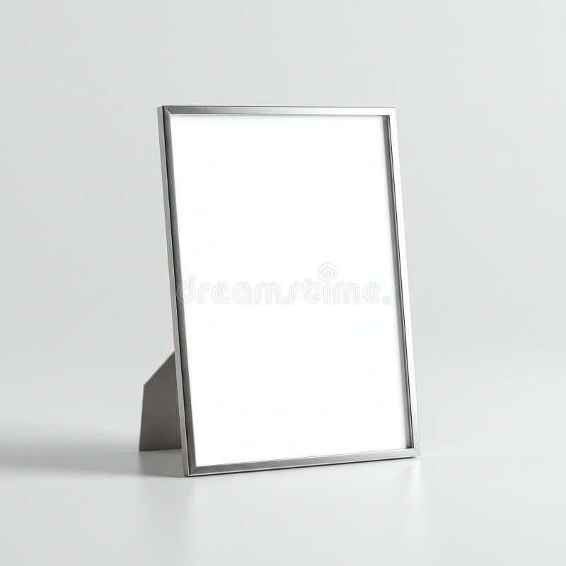 A Simple, Rectangular Photo Frame with a Metallic Finish Rests on a ...