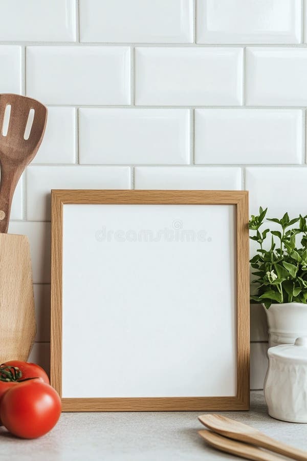 A Simple Rectangular Wooden Frame Holding a Handwritten Recipe Card in ...