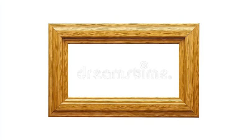 Simple Rectangular Wooden Picture Frame on Clean White Background for ...