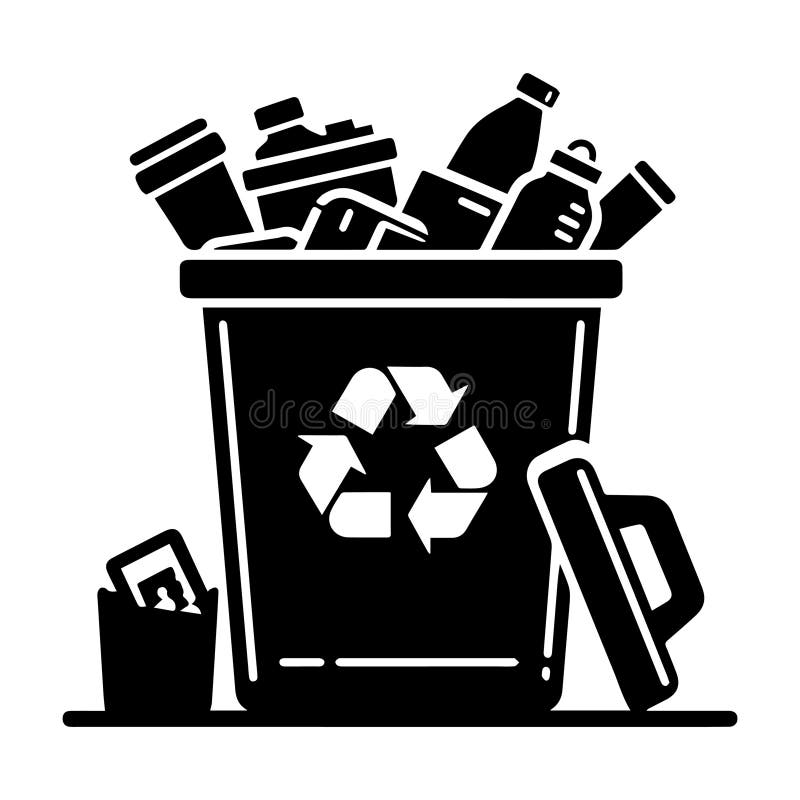 Simple Recycling Bin Trash Can Vector Icon Modern Logo Illustration ...