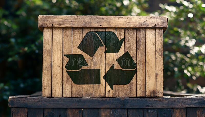 Simple Recycling Sign on Green Nature Stock Image - Image of nature ...