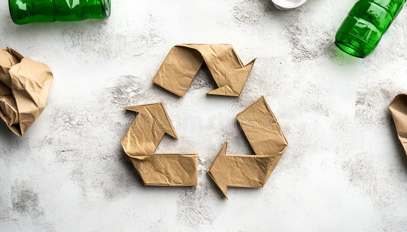 Simple Recycling Sign on Green Nature Stock Photo - Image of recycling ...