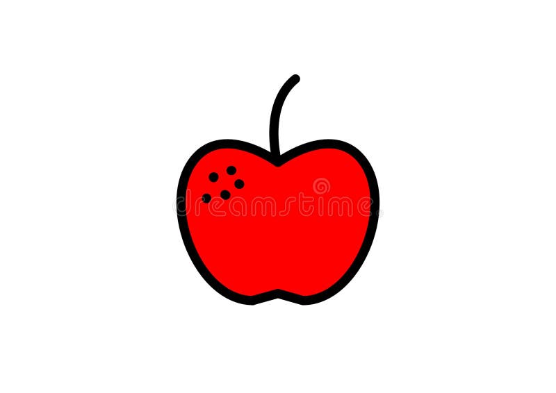 Simple red apple art stock illustration. Illustration of nose - 271903968