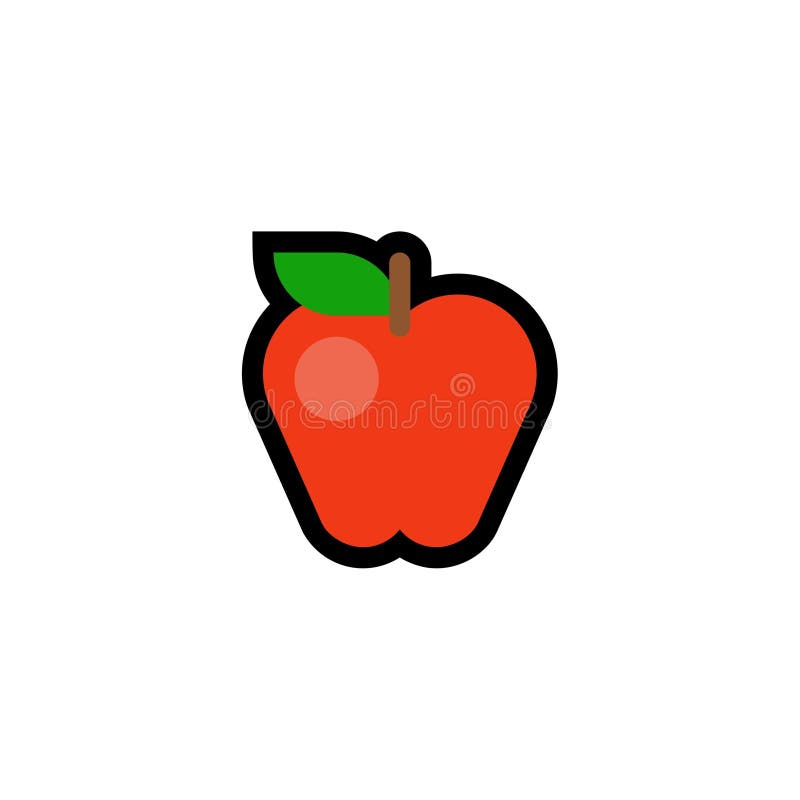 Simple Red Apple Icon Illustration Stock Illustration - Illustration of ...