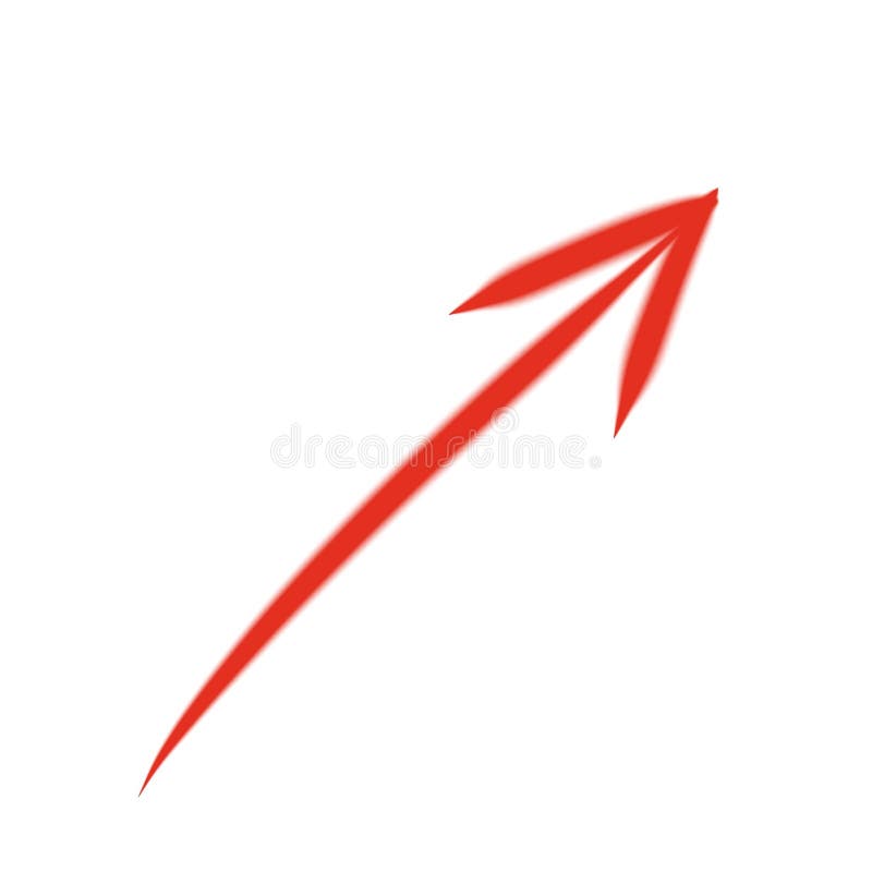 Simple Red Arrow with Handwriting Style and White Background Stock ...