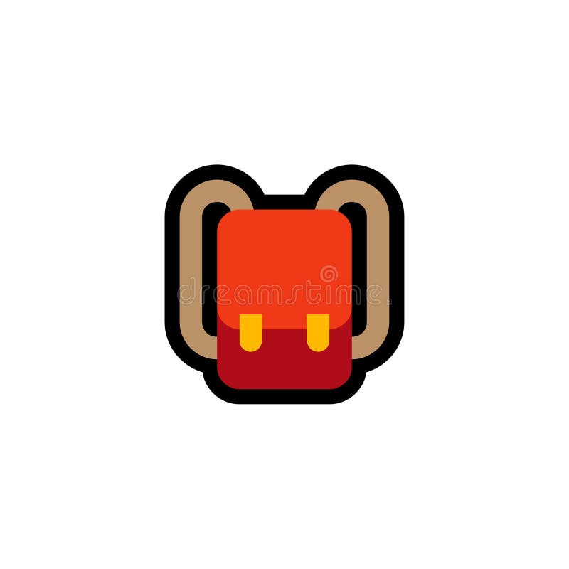 Simple Red Backpack Icon Illustration Stock Illustration - Illustration ...