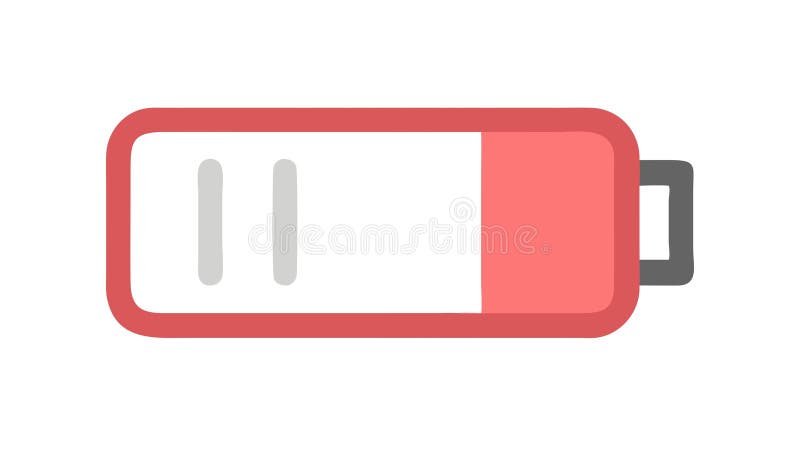Simple Red Battery Indicator Energy Level Icon, Vector Design ...