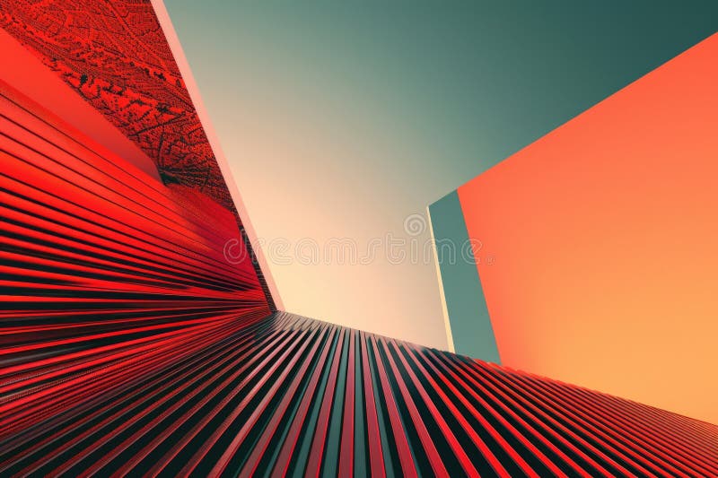 A Simple Red Bench Placed in a Cozy Room Stock Image - Image of floor ...