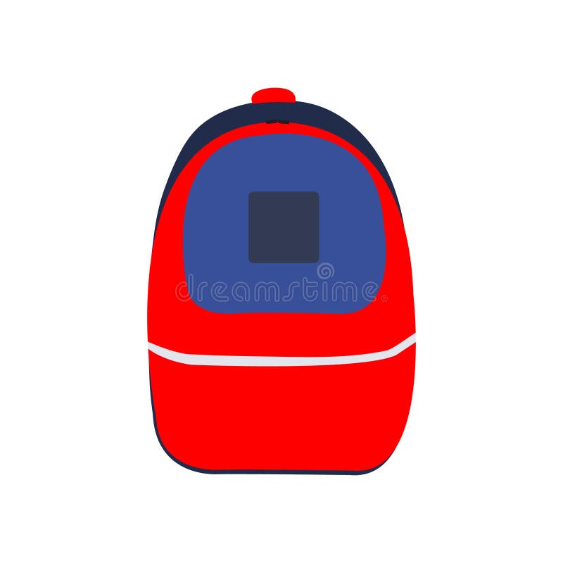 Simple Red and Blue School Backpack on White Stock Vector ...