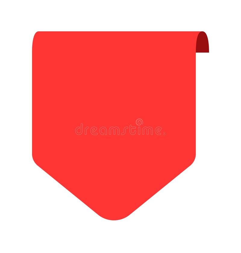 Simple Red Bookmark Ribbon Flag Isolated on White Stock Vector ...