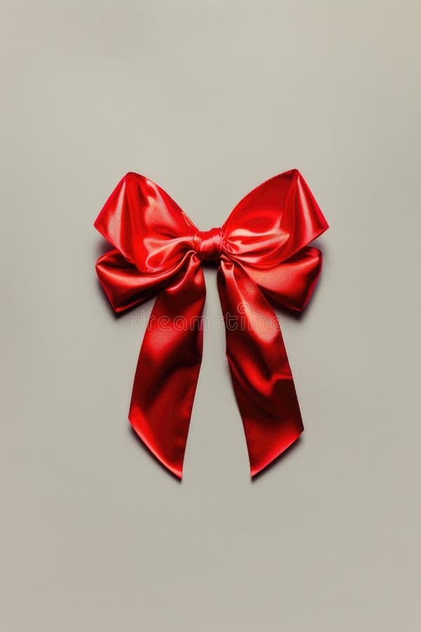 A Simple Red Bow on a Neutral Gray Background. Perfect for Holiday and ...
