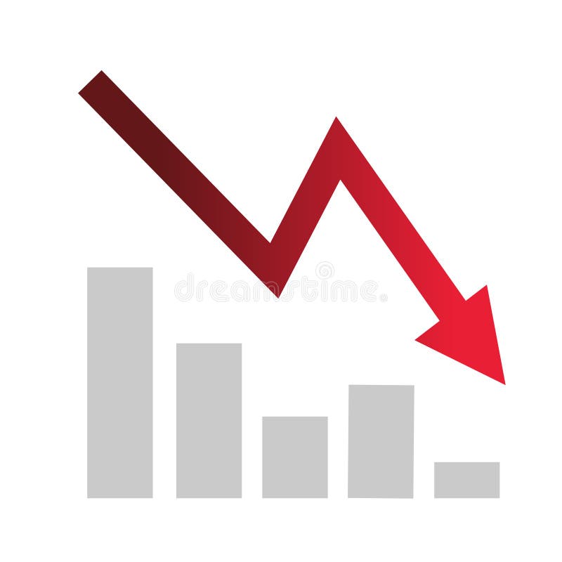 Red Business Arrow Going Down Stock Vector - Illustration of info ...