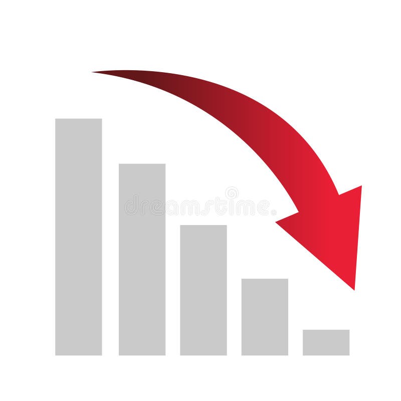Red Business Arrow Going Down Stock Vector - Illustration of numbers ...