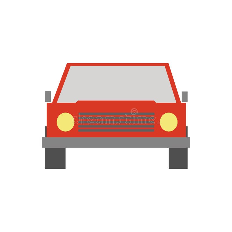 Simple Red Car Front stock vector. Illustration of transportation ...