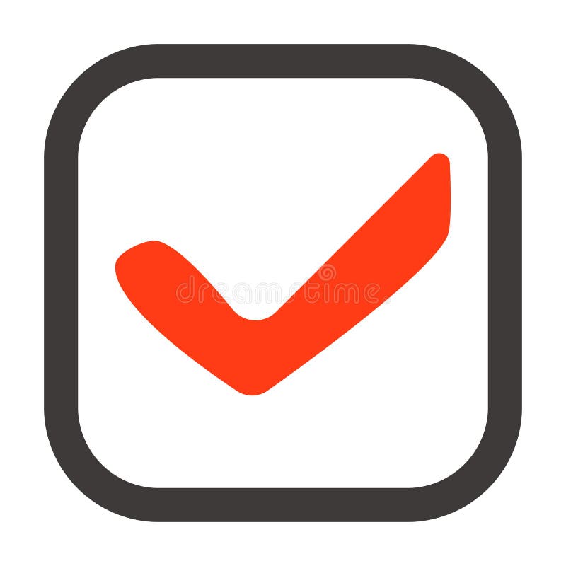 Simple Red Check Box Icon. Vector. Stock Vector - Illustration of check ...