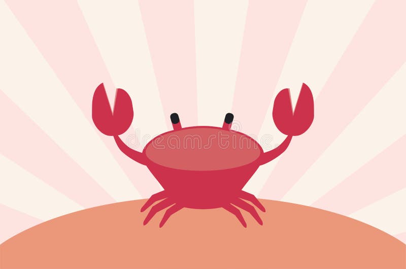 Simple red crab stock vector. Illustration of crab, ocean - 241296646
