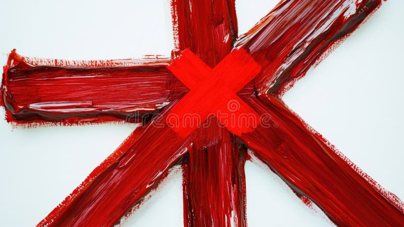 A Simple Red Cross Symbol Painted on a White Background Stock Image ...