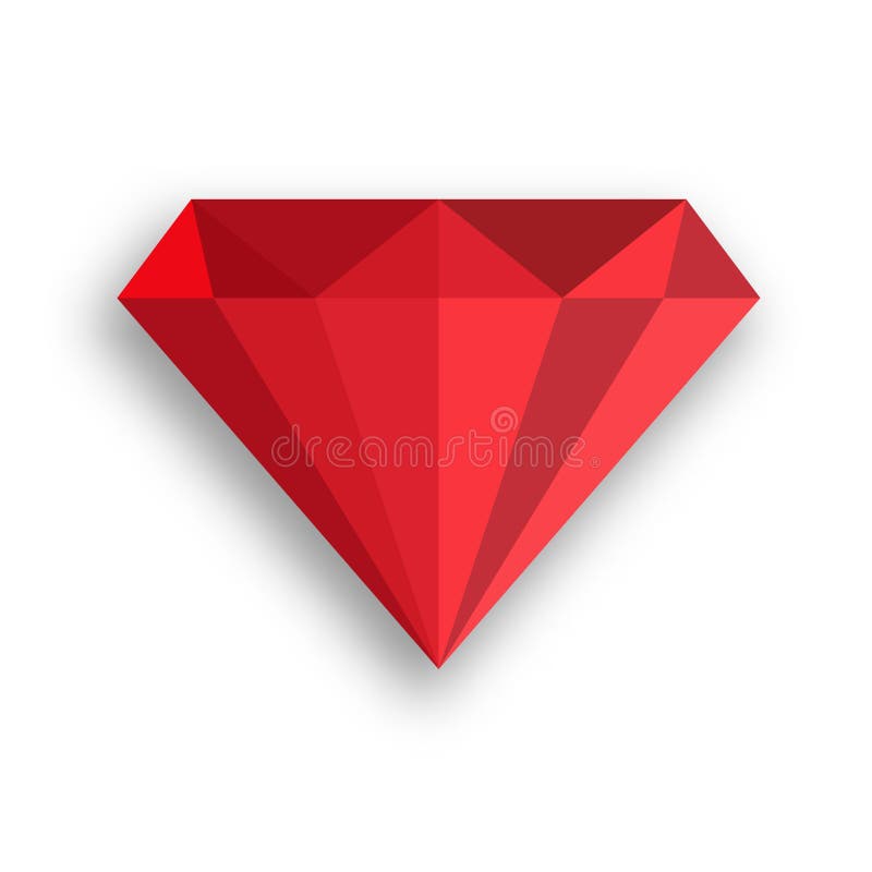 Simple Red Diamond Vector Icon Stock Vector - Illustration of vector ...