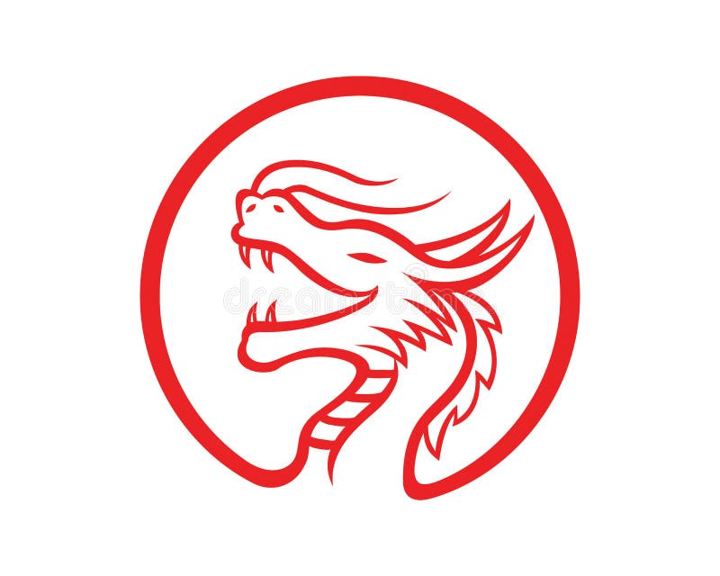 Simple Red Dragon Symbol Vector Stock Vector - Illustration of devil ...