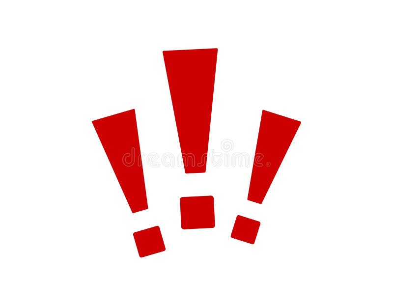 Red Exclamation Marks on White Background Stock Vector - Illustration ...