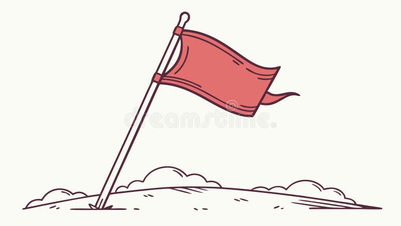Red Flag on a Flagpole, Symbol of Attention, Vector Design Generative ...