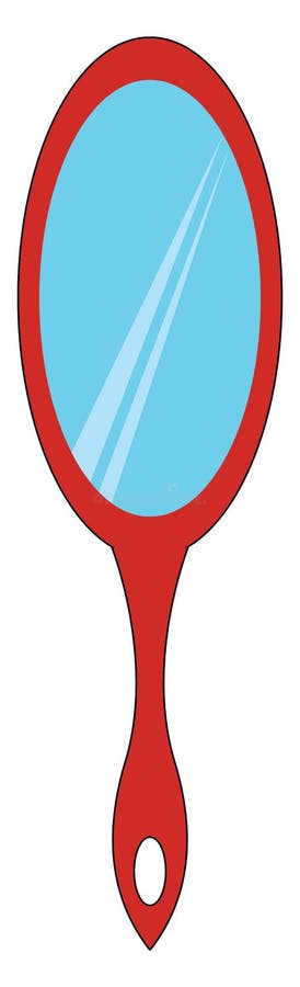 Simple Red Hand Mirror Vector Illustration Stock Vector - Illustration ...