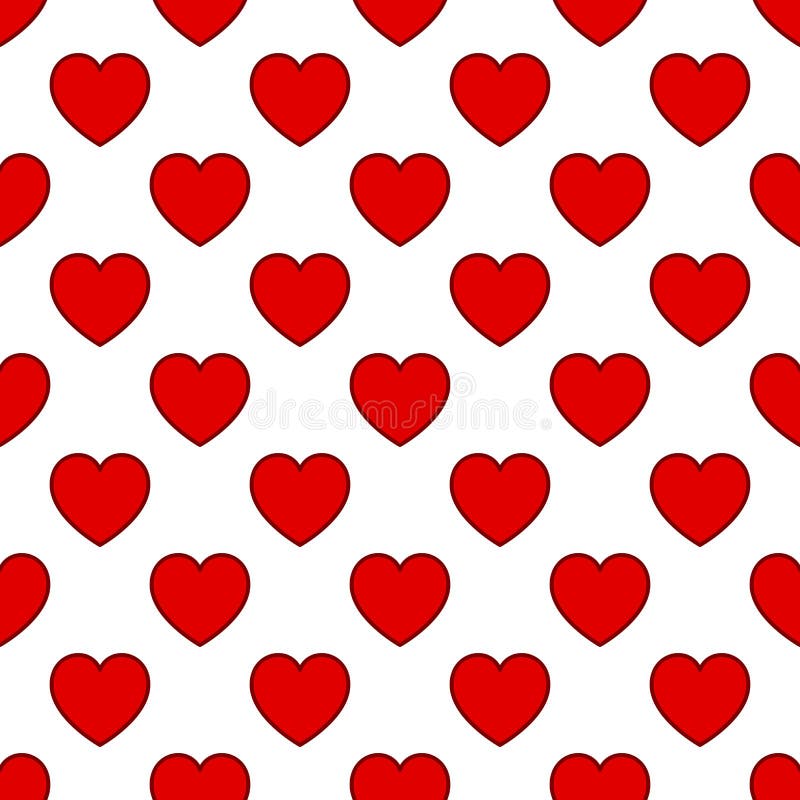 Simple Red Heart Seamless Pattern Stock Vector - Illustration of lover ...