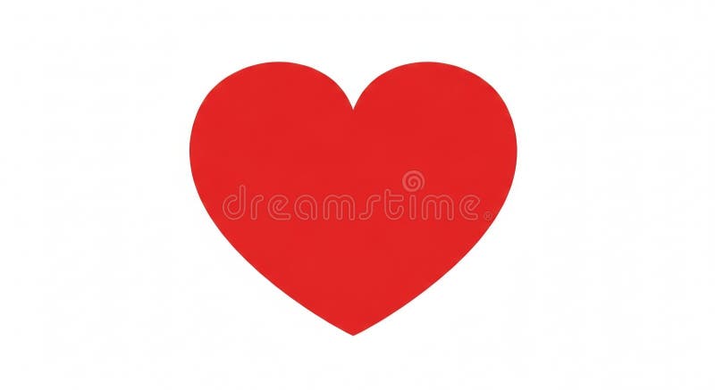 Simple Red Heart Shape on White Background Stock Illustration ...