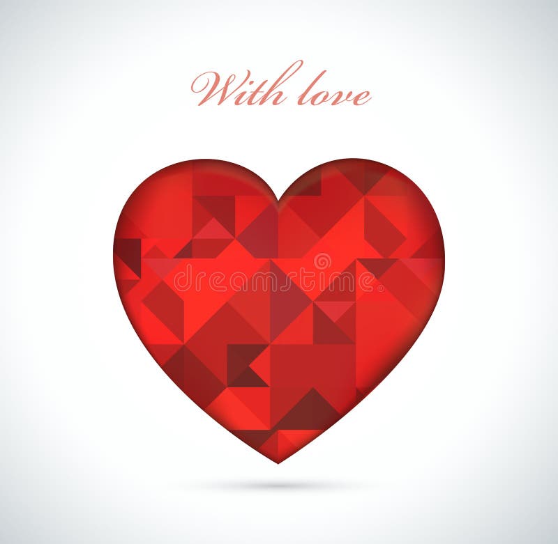 Simple red heart sharp stock vector. Illustration of celebration - 68654033