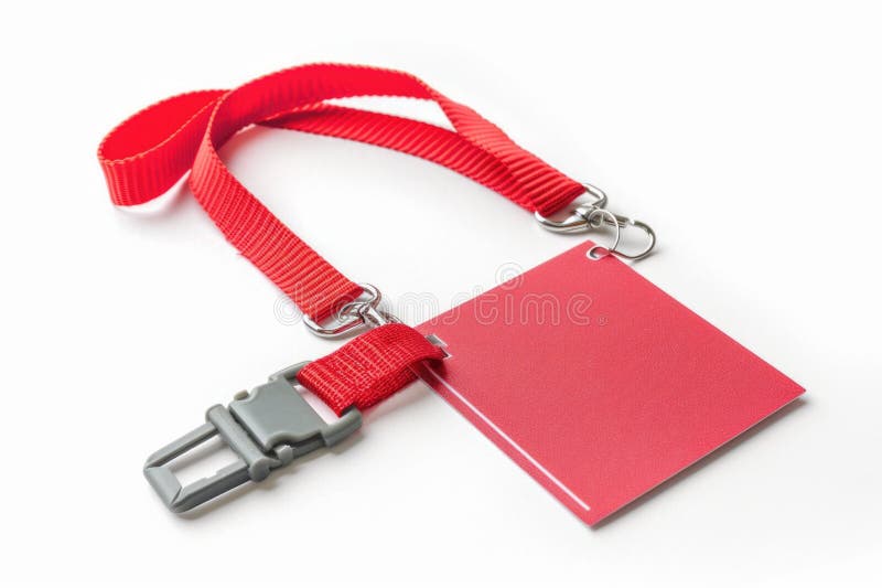 A Simple Red Lanyard with a Red Tag Attached, Great for Identifying or ...