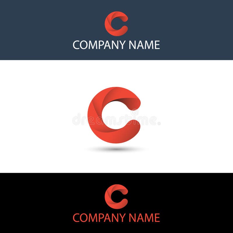 Simple Red Letter C Logo Theme Stock Vector - Illustration of abstract ...