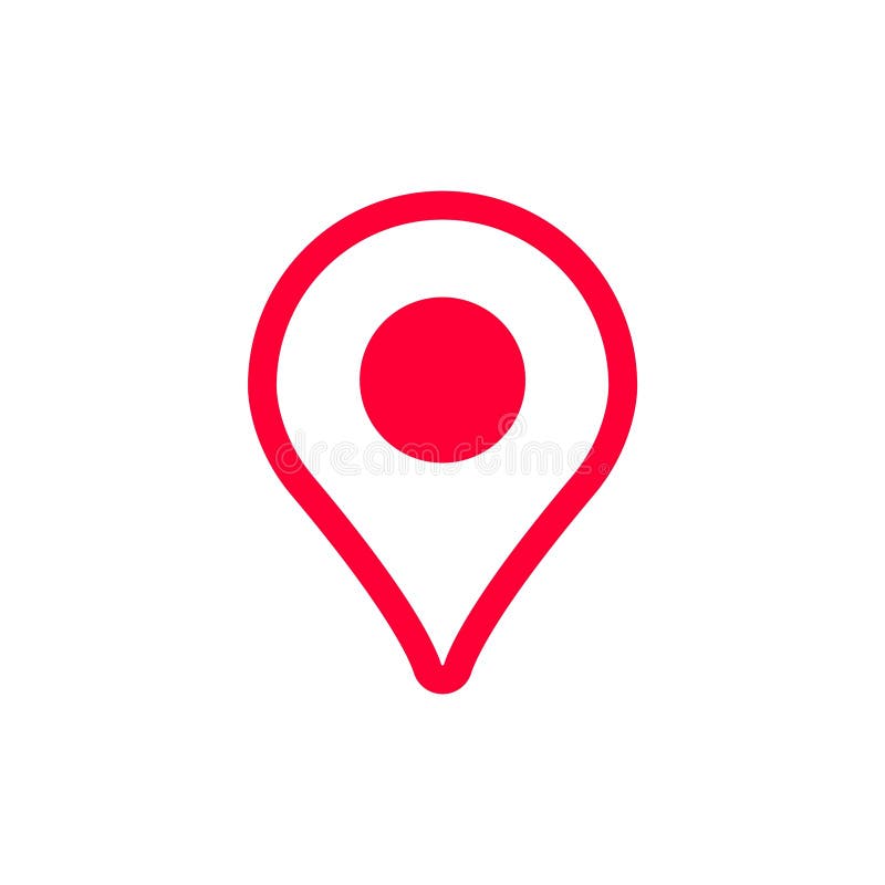 Simple Red Location Pin Icon Highlighting Gps or Map Navigation Concepts Stock Illustration ...