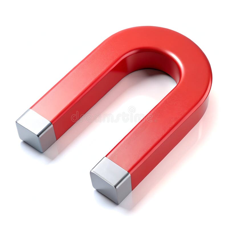 Red Magnet Isolated on White Background, Attraction Symbol Stock ...