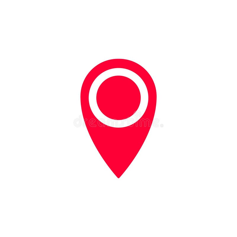 Simple Red Map Pin Icon for Location and Navigation Design Stock ...