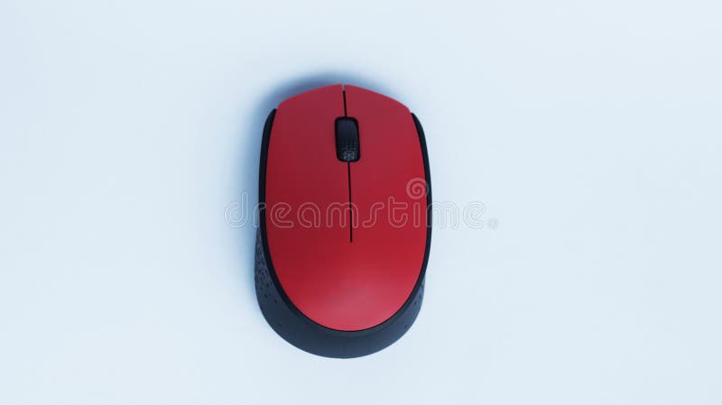 Simple Red Mouse Computer Accessories Wireless Isolated on White Stock ...
