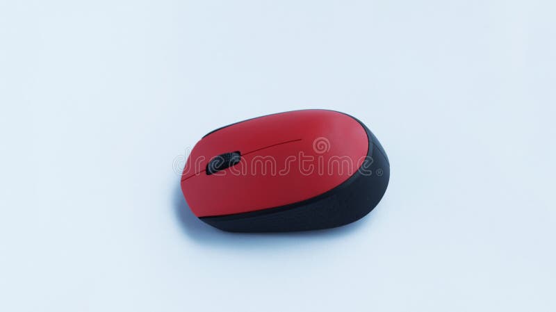 Simple Red Mouse Computer Accessories Wireless Isolated on White Stock ...