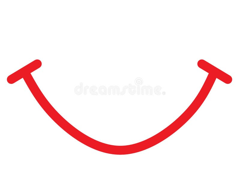 A Simple Red Mouth Lips Smiling Expression Partial Face White Backdrop ...