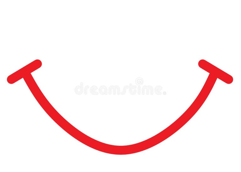 A Simple Red Mouth Lips Smiling Expression Partial Face White Backdrop ...