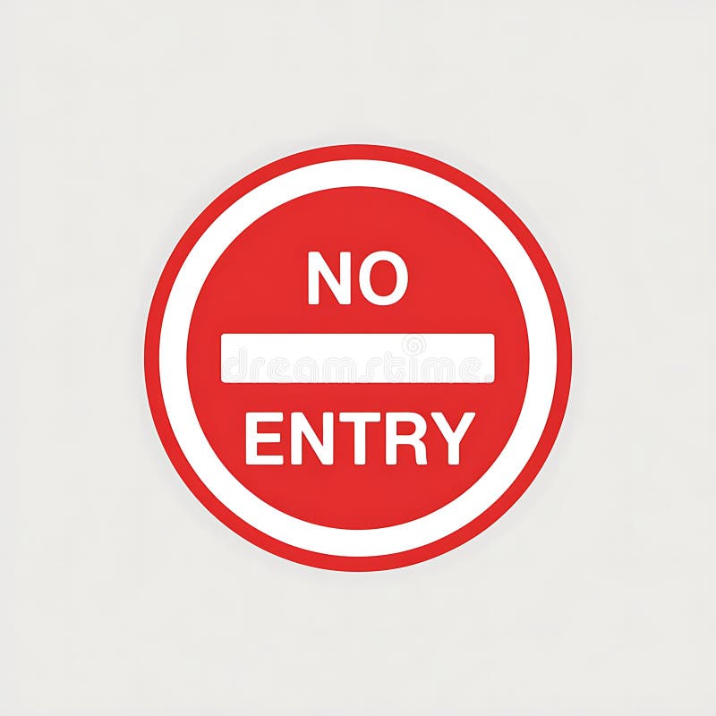 A Simple Red No Entry Sign Displayed for Restriction Stock Illustration ...