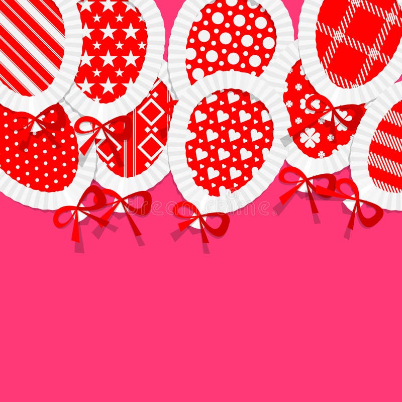 Simple Red Paper Balloons with Pattern Fill, Lace Stock Vector ...