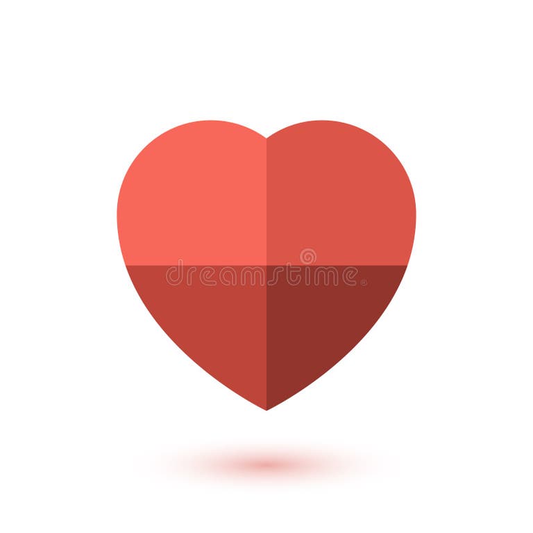 Simple Red Paper Heart Icon Stock Vector - Illustration of decor ...