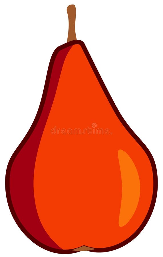 Simple Red Pear Vector Drawing Stock Vector - Illustration of pear ...