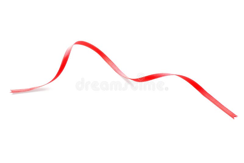 Simple Red Ribbon on White Background Stock Photo - Image of birthday ...