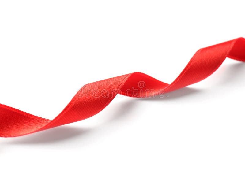 Simple Red Ribbon on White Background Stock Image - Image of background ...