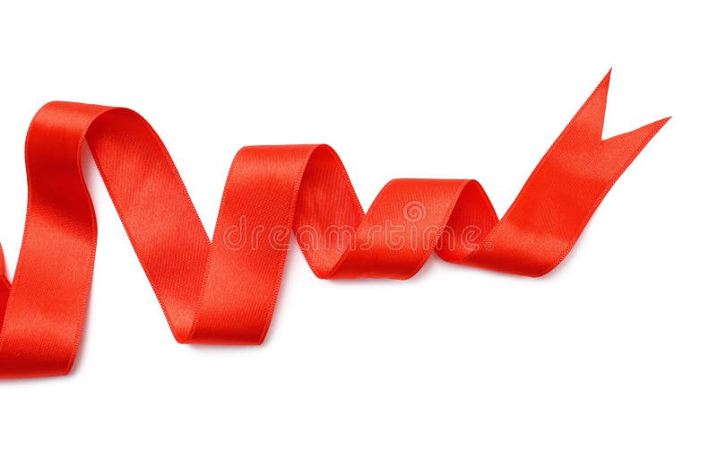 Simple Red Ribbon on White Background Stock Image - Image of creative ...